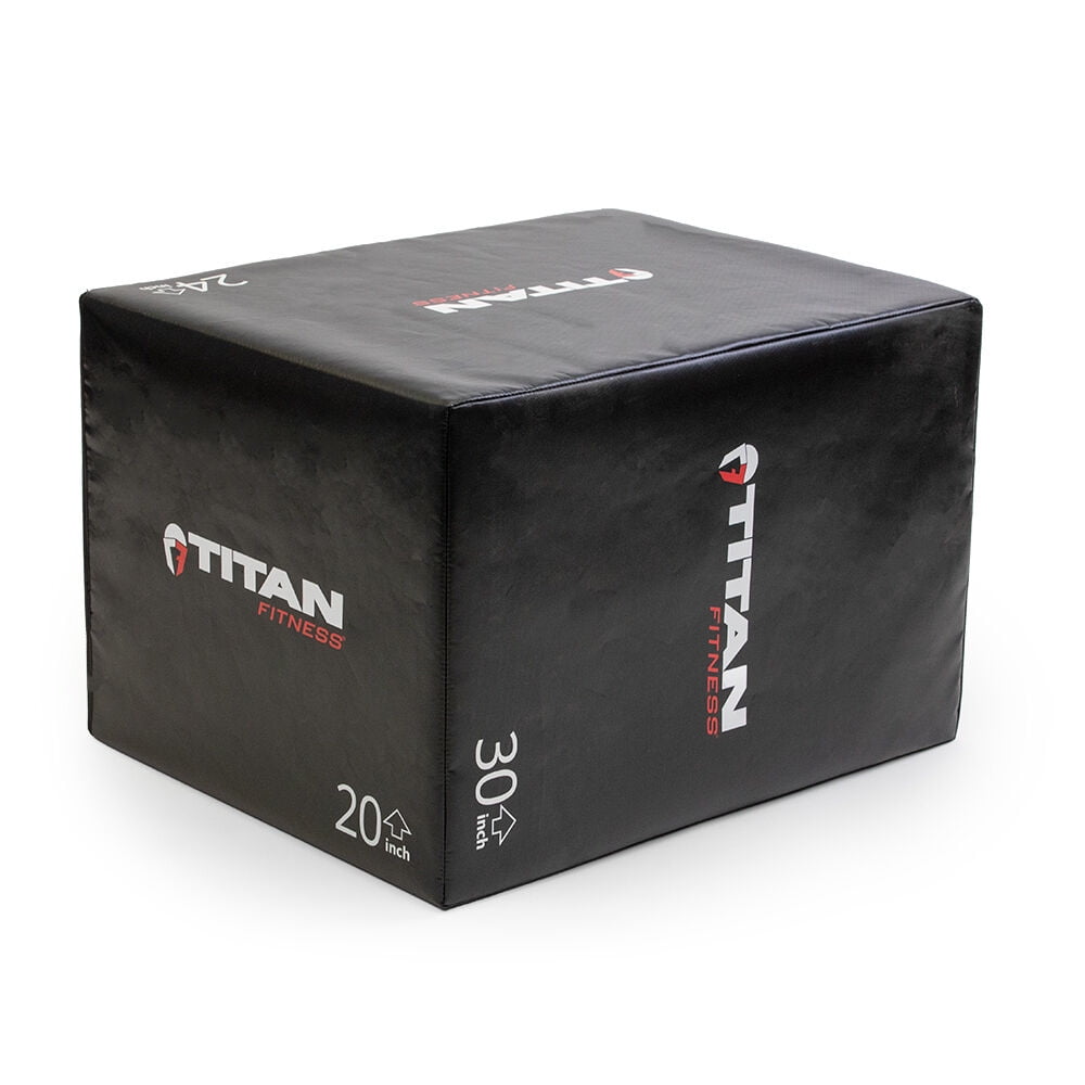 Titan Fitness Soft Foam Plyometric Box, 20in 24in 30in, 3-In-1 Pro-Duty ...