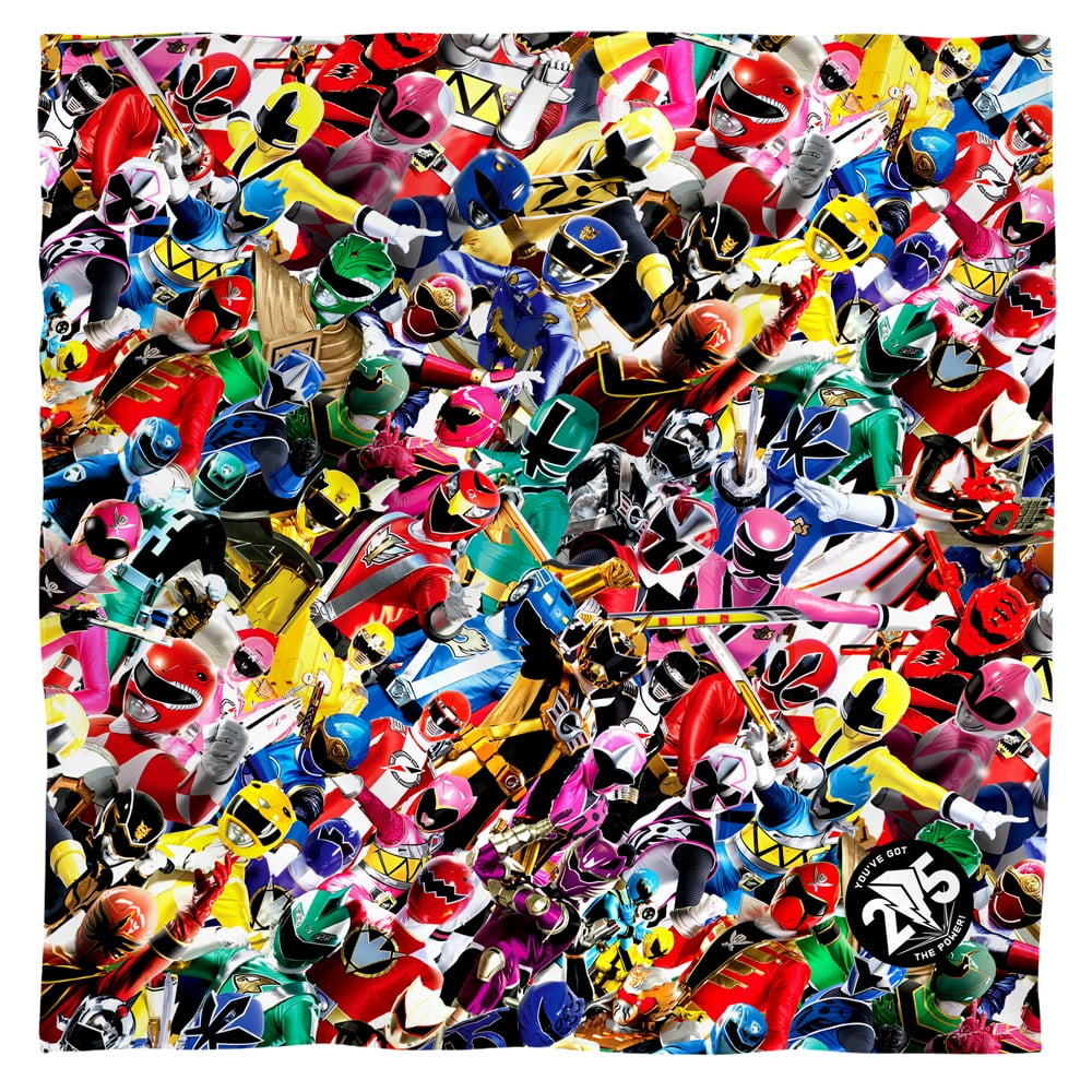 Power Rangers - Crowd Of Rangers - Bandana - 22" x 22" - Walmart.com