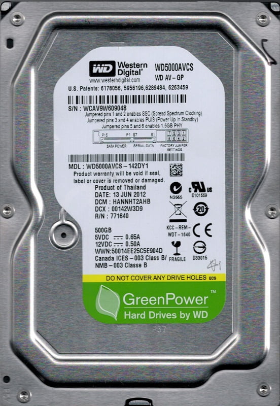 WD5000AVCS-142DY1 DCM: HANNHT2AHB WCAV9 Western Digital 500GB - Walmart.com