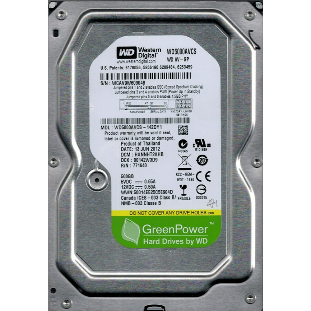 WD5000AVCS-142DY1 DCM: HANNHT2AHB WCAV9 Western Digital 500GB - Walmart ...