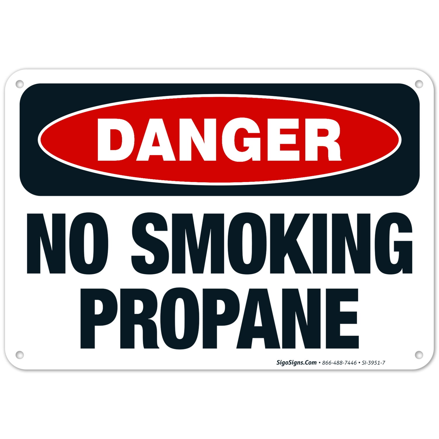 Danger No Smoking Propane Sign, OSHA Danger Sign, 10x7 Aluminum ...