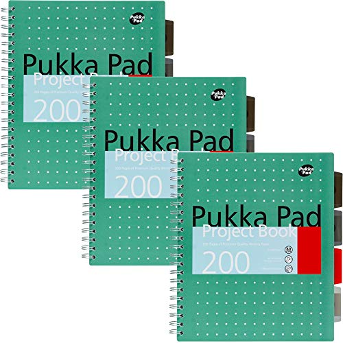Pukka Pad 5-Subject Divider Ruled Notebook 11 x 8-1/2 inch 3-Pack 100 ...