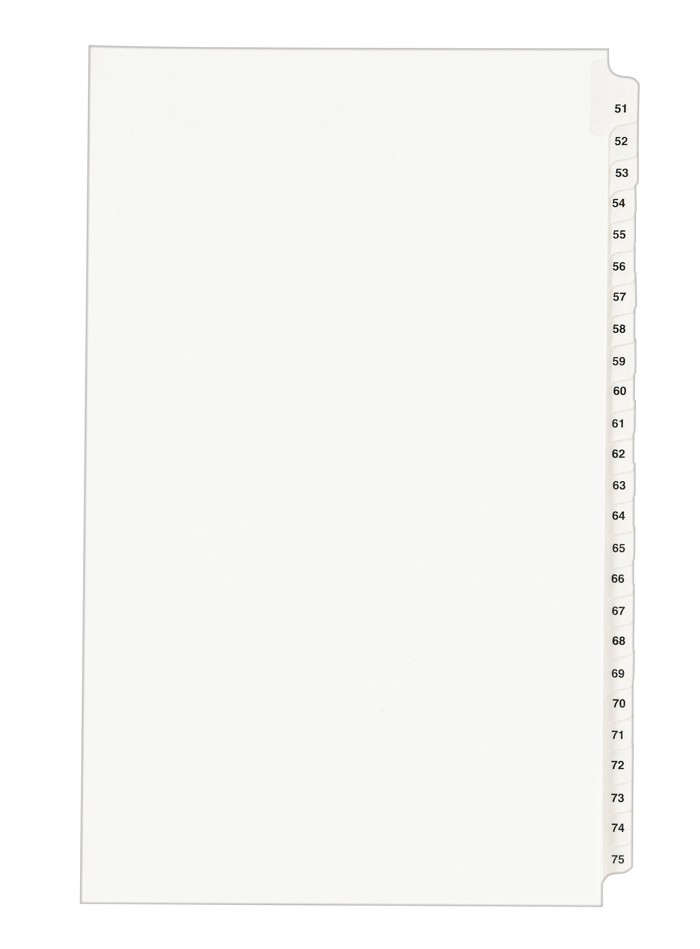 Avery Standard Collated Legal Dividers Avery Style, Legal Size, 51-75 ...