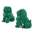 Smiling JuJu Elegant Green Foo Dog Guardian Lion Statue Pair 3 Inch ...