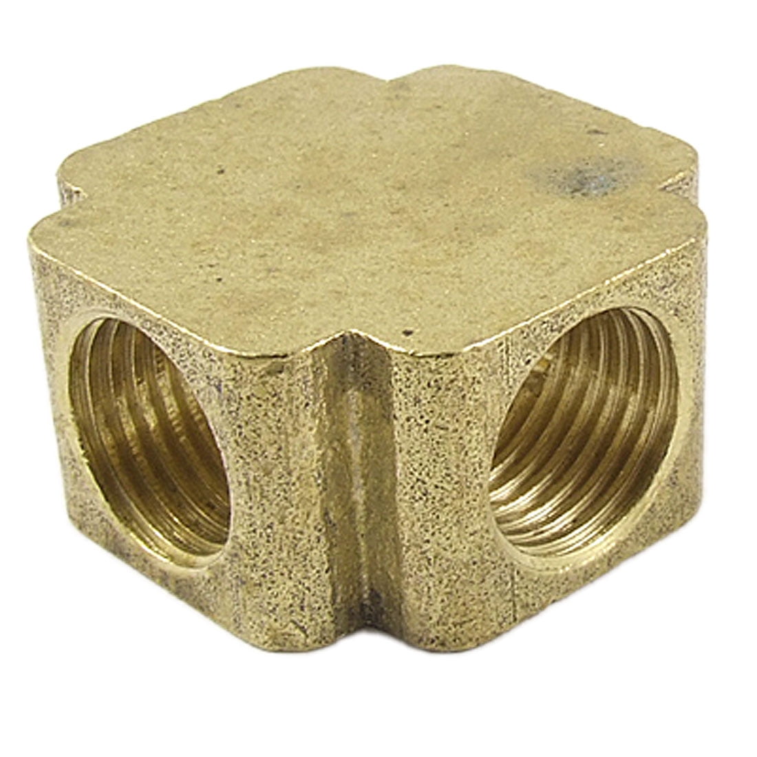 Unique Bargains Brass Pipe Fitting 4 Way Equal Female Cross Connector ...
