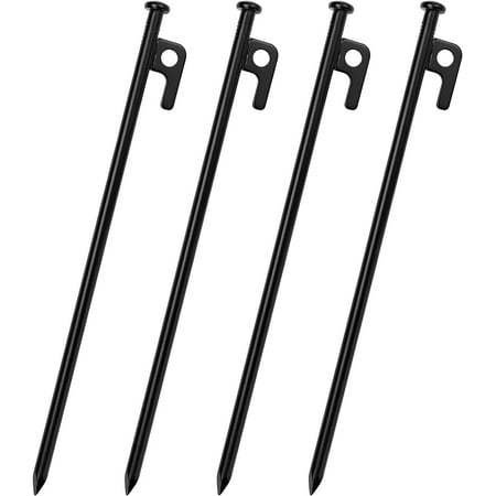 12-Inch Tent Stakes,4 Pieces Strength Steel Heavy Duty Camping Stakes ...