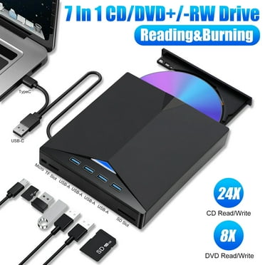 External CD/DVD Drive for Laptop, Portable DVD Player & CD Burner ...
