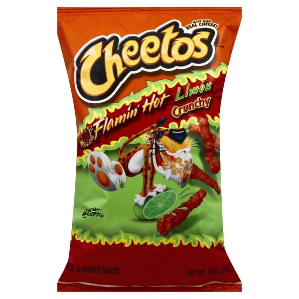 Cheetos Crunchy Flamin Hot Limon Cheese Flavored Snacks 9 Oz