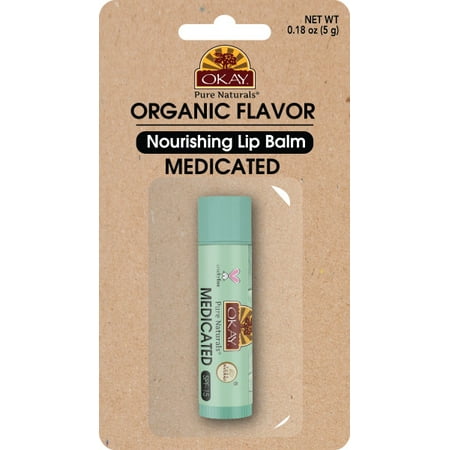 OKAY-MEDICATED ORGANIC FLAVORED LIP BALM BLISTER PACKED 0.15oz/5.g ...