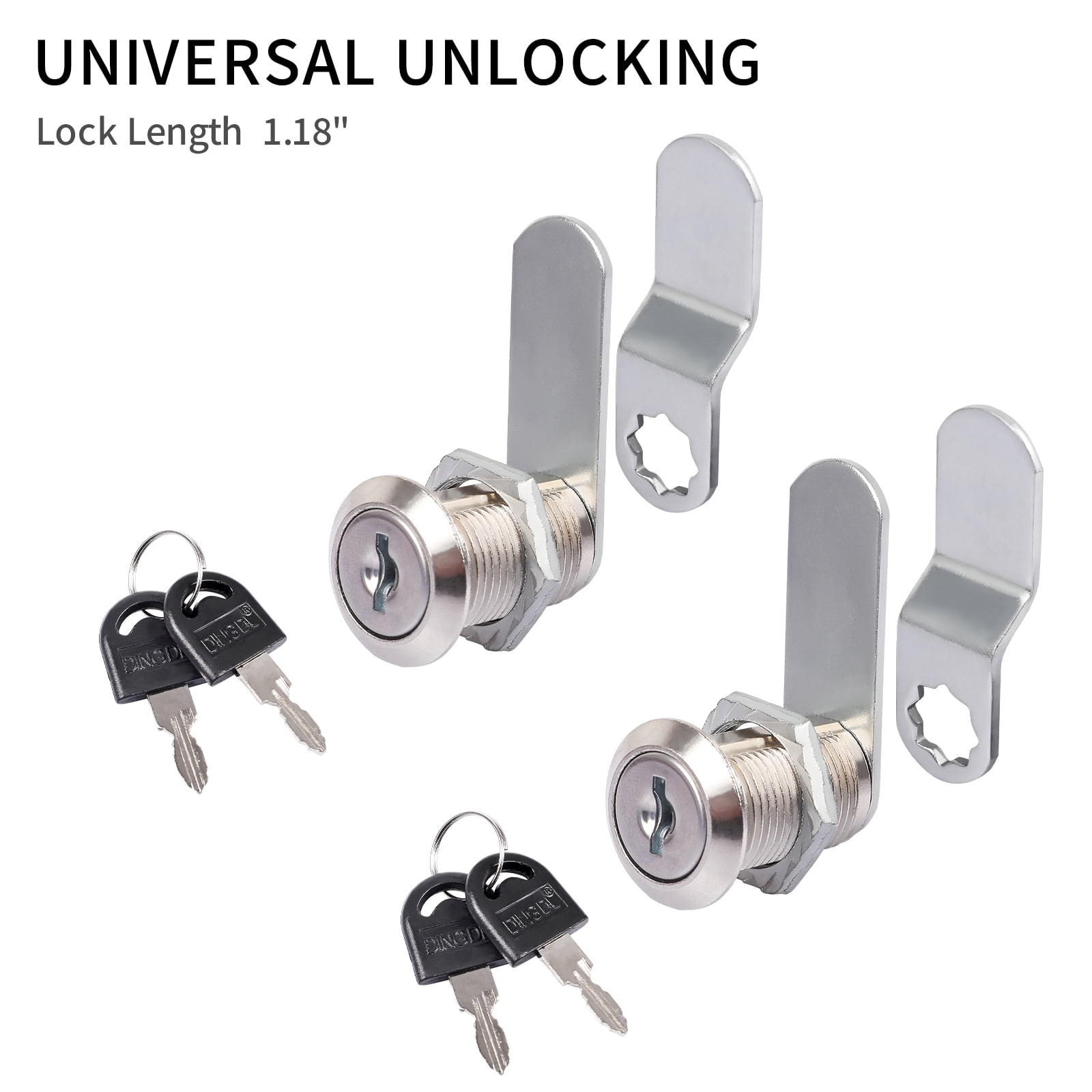 2/4 Packs Cabinet Cam Locks Set Keyed Alike Secure Drawer File RV Locks ...