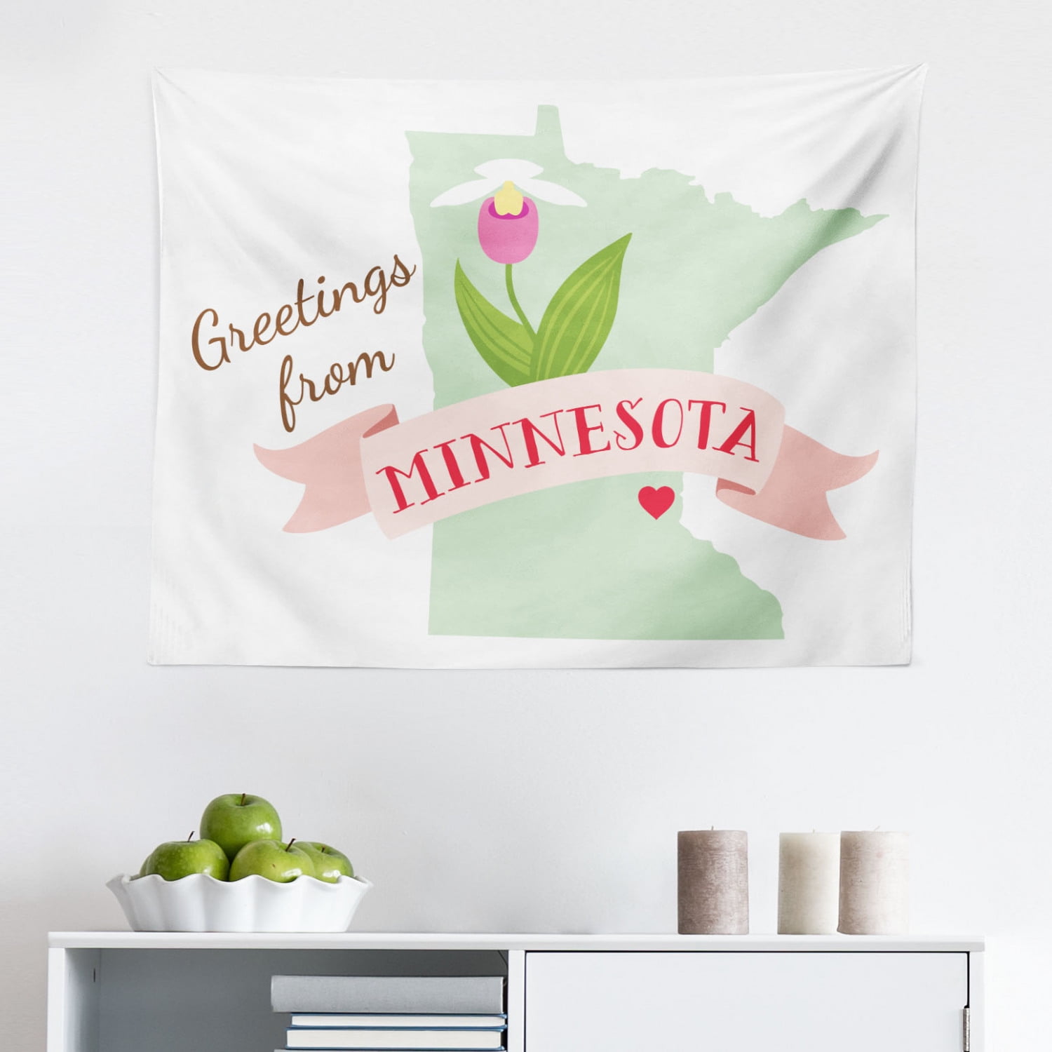 Minnesota Tapestry, Low Poly Effect Minnesota State Map Silhouette in ...