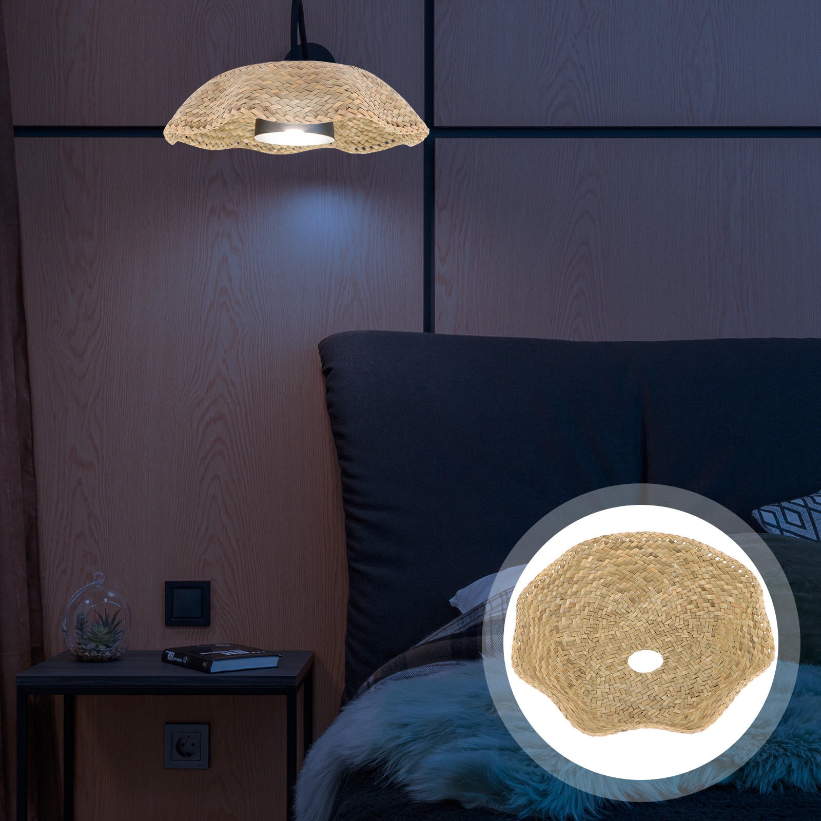 Click here for Oulii Hanging Lamp Shades Wicker Light Shade Softe... prices