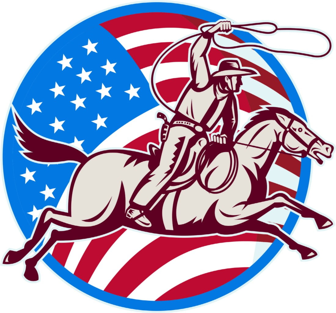 Design With Vinyl Artwork animal USA Rodeo Roper Cowboy Riding Horse ...