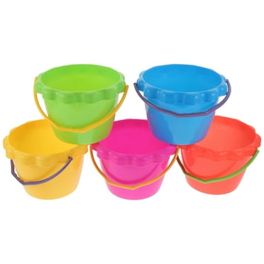 Glittery Plastic Beach Pails with Shovels 7 inches for Kids Sand Castle ...