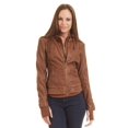 MBJ WJC1433 Womens Hoodied Faux Leather biker Jacket XS CAMEL - Walmart.com