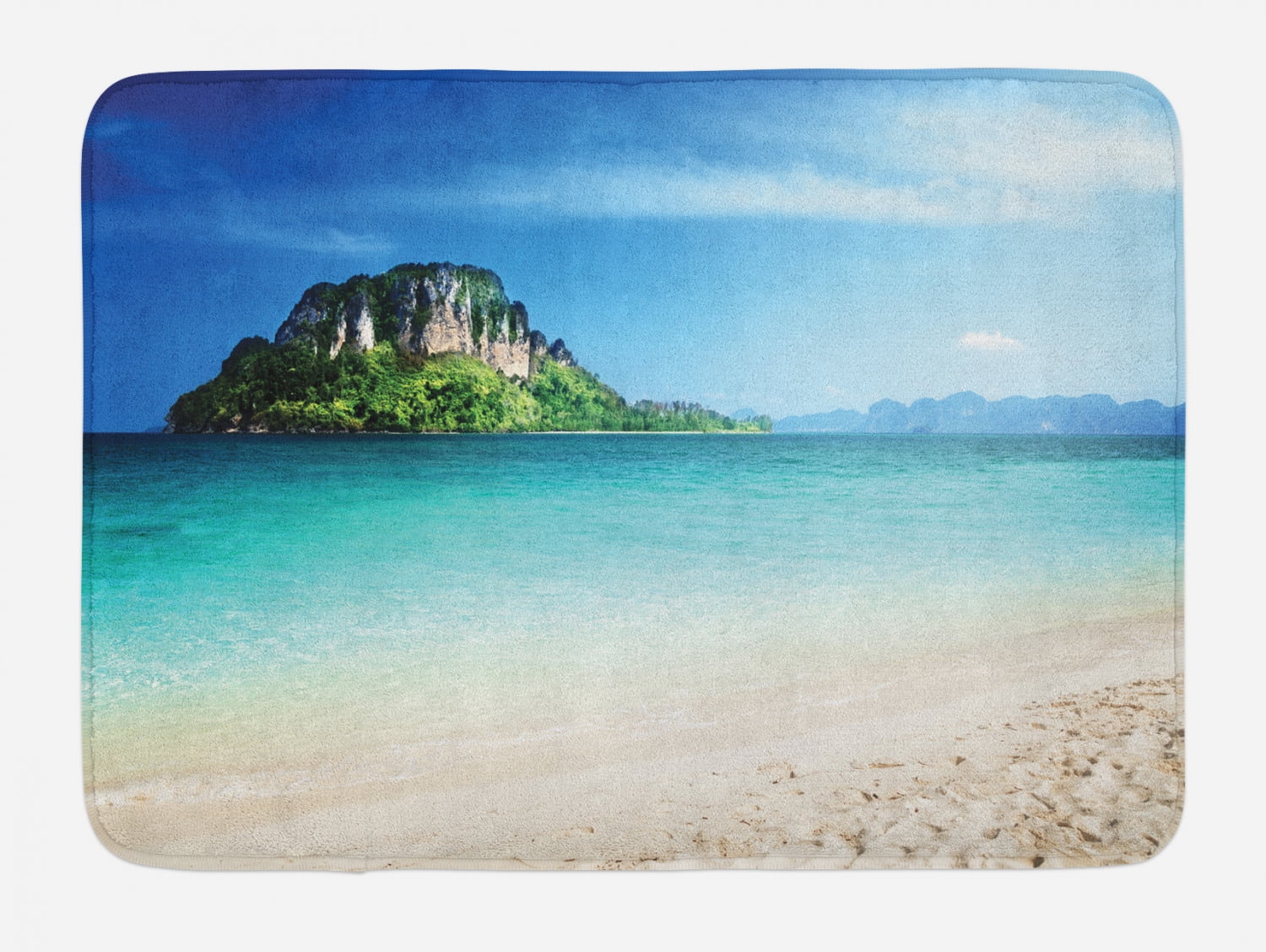 Beach Bath Mat, Grand Cliff in the Crystal Sea Water Tropic Island ...