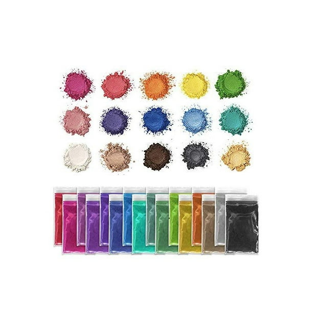 Pixiss Epoxy Resin Dye, Mica Powder, 15 Powdered Pigments Set, Soap Dye ...