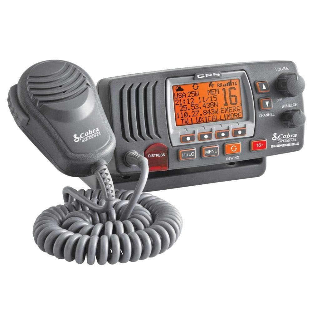 Radio marina Cobra MR F77B GPS de montaje fijo VHF 25 W negro/gris ...