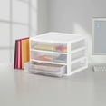 Sterilite Clear Plastic Stackable Small 3 Drawer Storage System, (12 ...