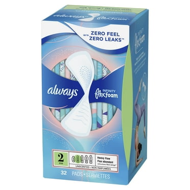 ALWAYS Infinity, Size 5, Extra Heavy Overnight Sanitary Pads with Wings ...