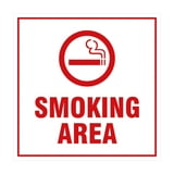 Square Smoking Area Sign (White/Red) - Medium - Walmart.com