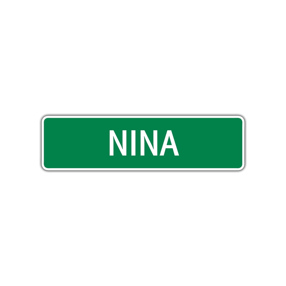 Nina Girls Children Name Letter Printed Label Wall Plaque Decoration ...