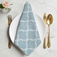 Blue Moroccan Cloth Napkins, Retro Country Geometric Quatrefoil Plaid ...