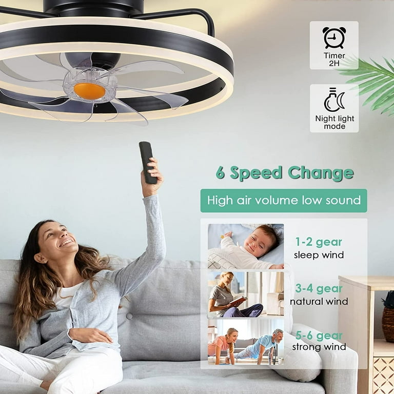 Flush Ceiling Mount Oscillating Fan