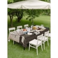 Bless Our Home Rectangle Outdoor Tablecloth with Umbrella Hole Blue ...