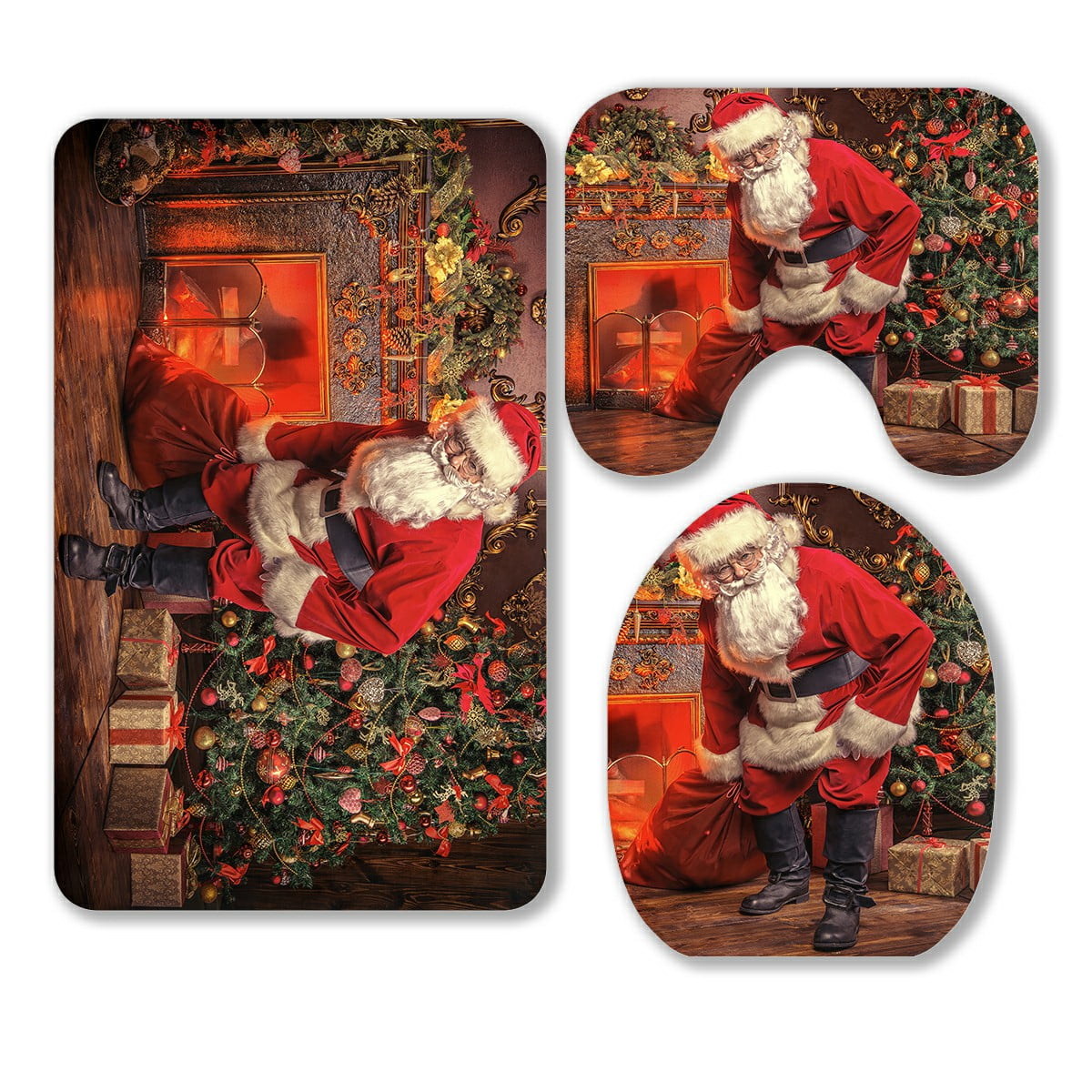 ECZJNT Santa Claus bring the sack with gifts for Christmas 3 Piece ...