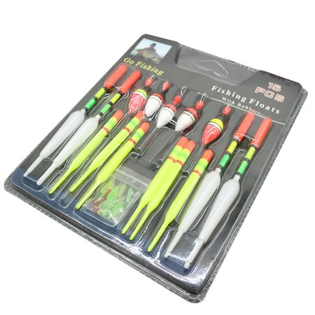15pcs Fishing Lure Floats Bobbers Slip float slips Plastic Float Drift ...