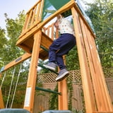 KidKraft Hawk Tower Wooden Swing Set with Slide and 2 Belt Swings, 9.9 feet Tall - Walmart.com