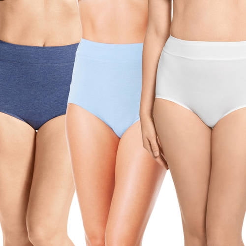 Blissful Benefits By Warners No Muffin Top Cotton Brief Panties 3pk
