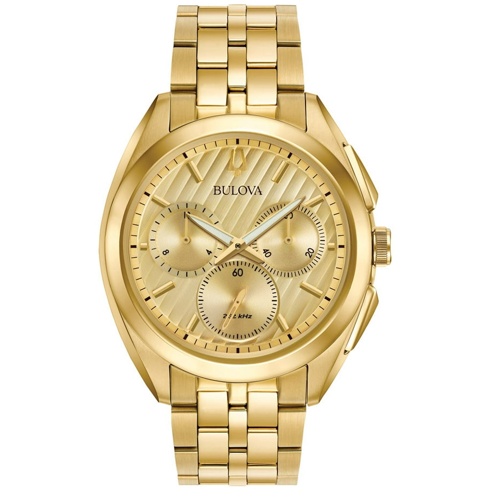 Bulova - Bulova Men's Curv Chronograph - Champagne Dial - Gold-Tone ...