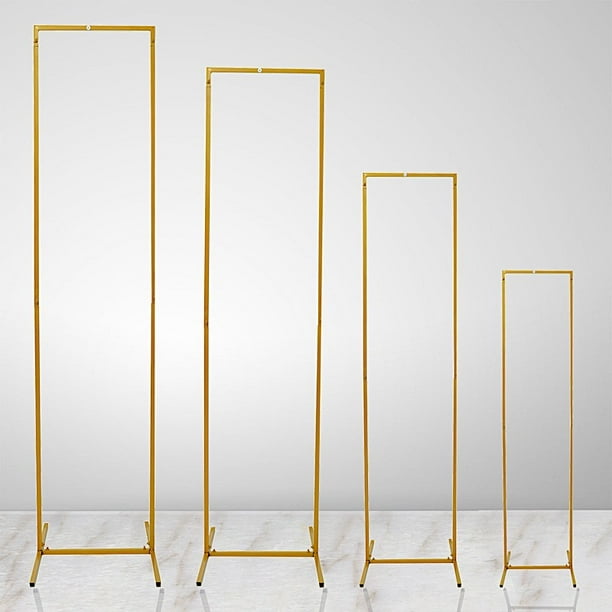 BalsaCircle 4 Gold Metal Floral Display Frame Rectangle Backdrop Stand ...