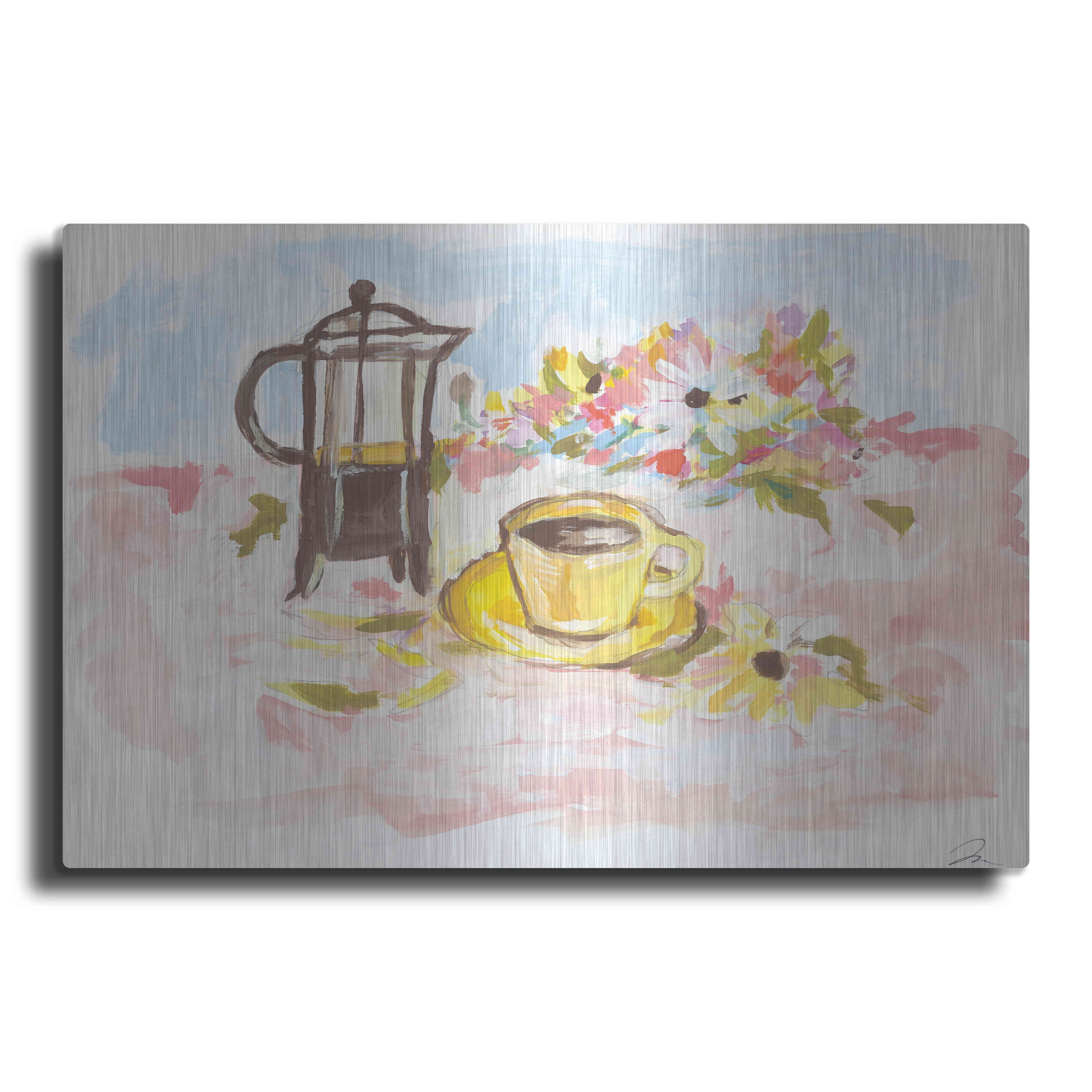Luxe Metal Art 'A Good Morning For Coffee' by Jessica Mingo, Metal Wall ...