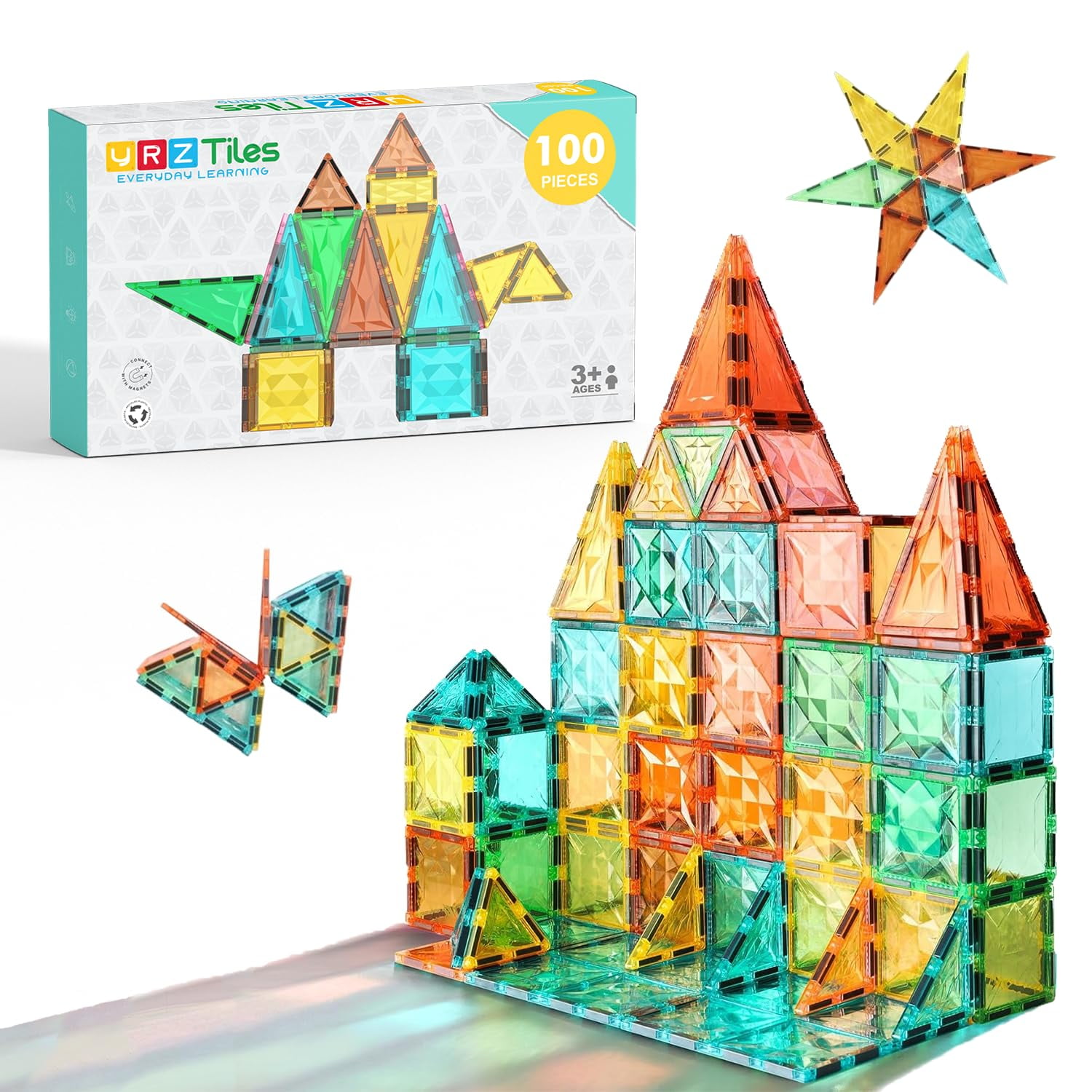 Click here for Yrztiles Magnetic Tiles 100-Piece Set For Kids  Ma... prices