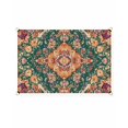Bohemian Green Flower Sun Shade Sail 8'X10' Vintage Boho Tribal Orange ...