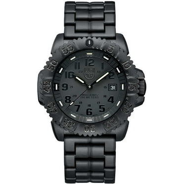 Luminox 0329 Men's Sea Turtle Giant Black Dial Rubber Strap Watch ...