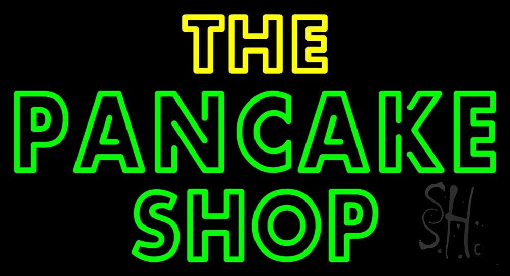 The Pancake Shop LED Neon Sign 20 x 37 - inches, Black Square Cut ...