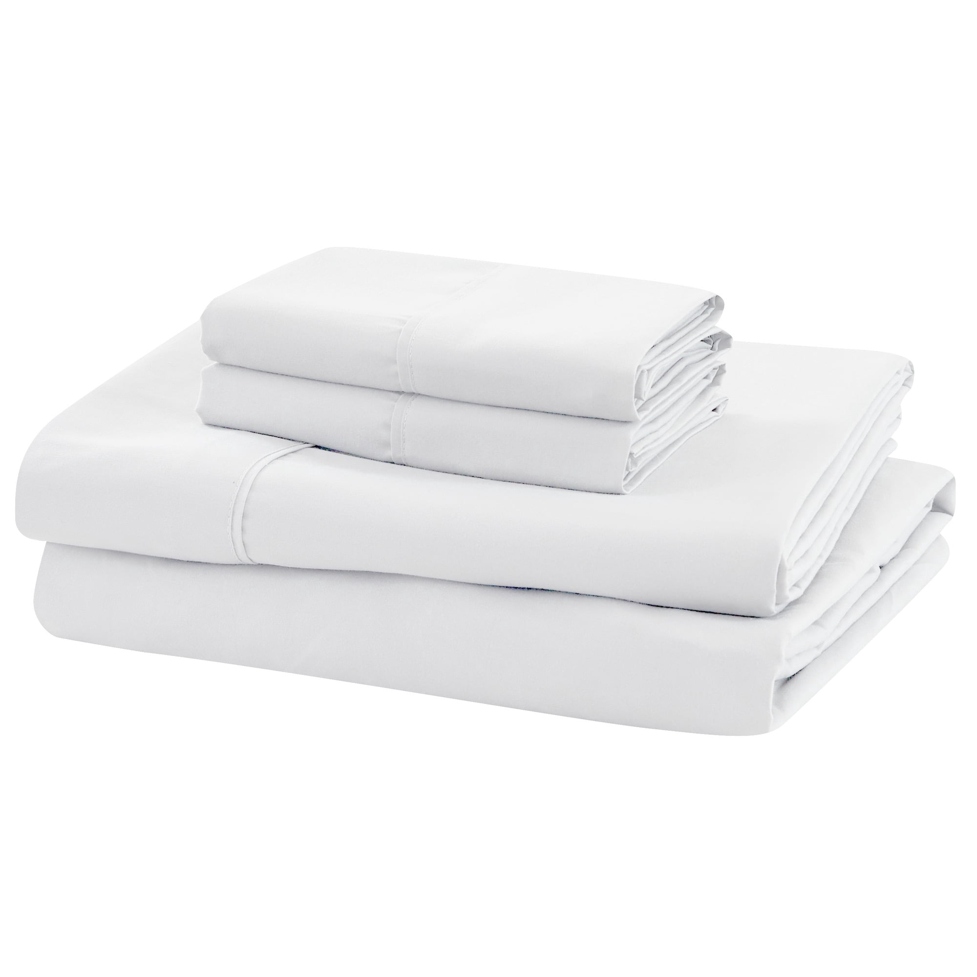 Modern Threads 4-Piece Solid Microfiber Adult Sheet Set, White, Full ...