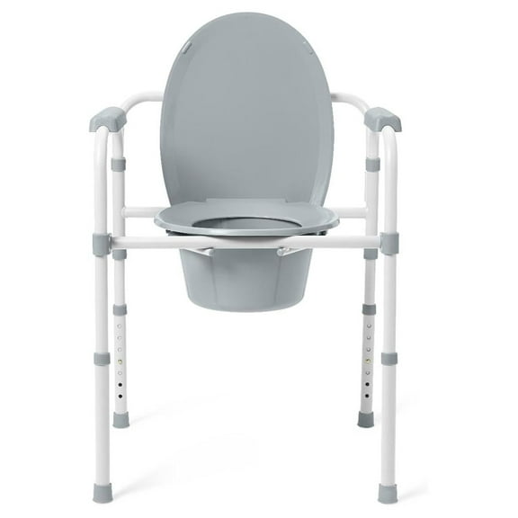 Medline 3-in-1 Bedside Commode, Portable Toilet, Sturdy, 16-In Seat ...