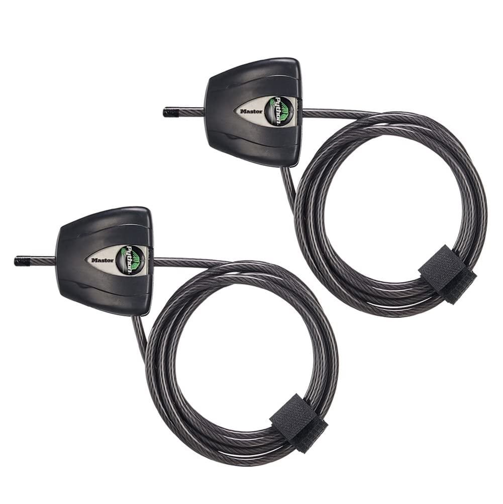 Cable Lock Master Lock Black Python 8417T antirrobo, paquete de 2 ...