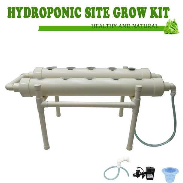 INTBUYING Hydroponic Site Grow Kit 2 Pipe 10 Plant Site Garden Plant ...
