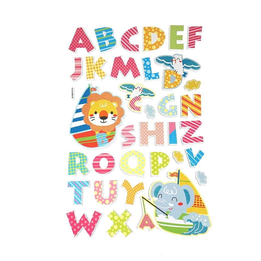 Nautical Friends Alphabet Kid's Room Wall Art Stickers, 34-Piece ...