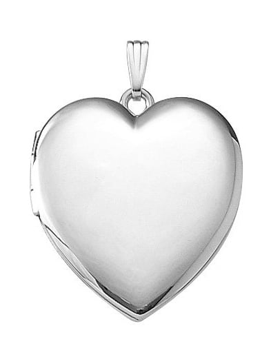 Sterling Silver Extra Large Heart Locket - 1 1/4 Inch X 1 1/4 Inch in ...