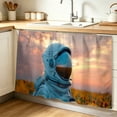 Astronauts Cabinet Curtains 32" W x 55" L, Floral Landscape Sunflower ...