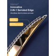 16-Piece Modern Hammered Cutlery Set with Ultra Sharp 2-in-1 Serrated ...