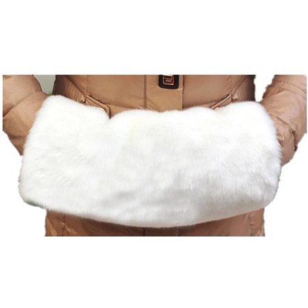 Faux Fur Hand Muffs With Ionterior Pocket-Luxurious Faux Rabbit Mittens ...