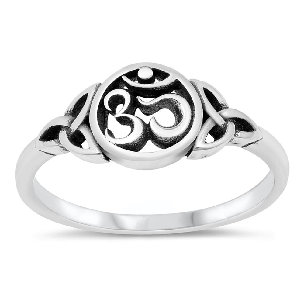 Elegant Ohm Celtic Om Symbol Ring .925 Sterling Silver Band Jewelry ...